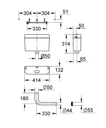 Grohe Adagio Single Flush Concealed Cistern -Kingsway Plumbing